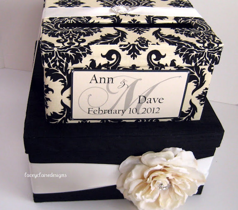 Wedding Money Box, Wedding Card Box, Damask Card Box, Box for Cards ...