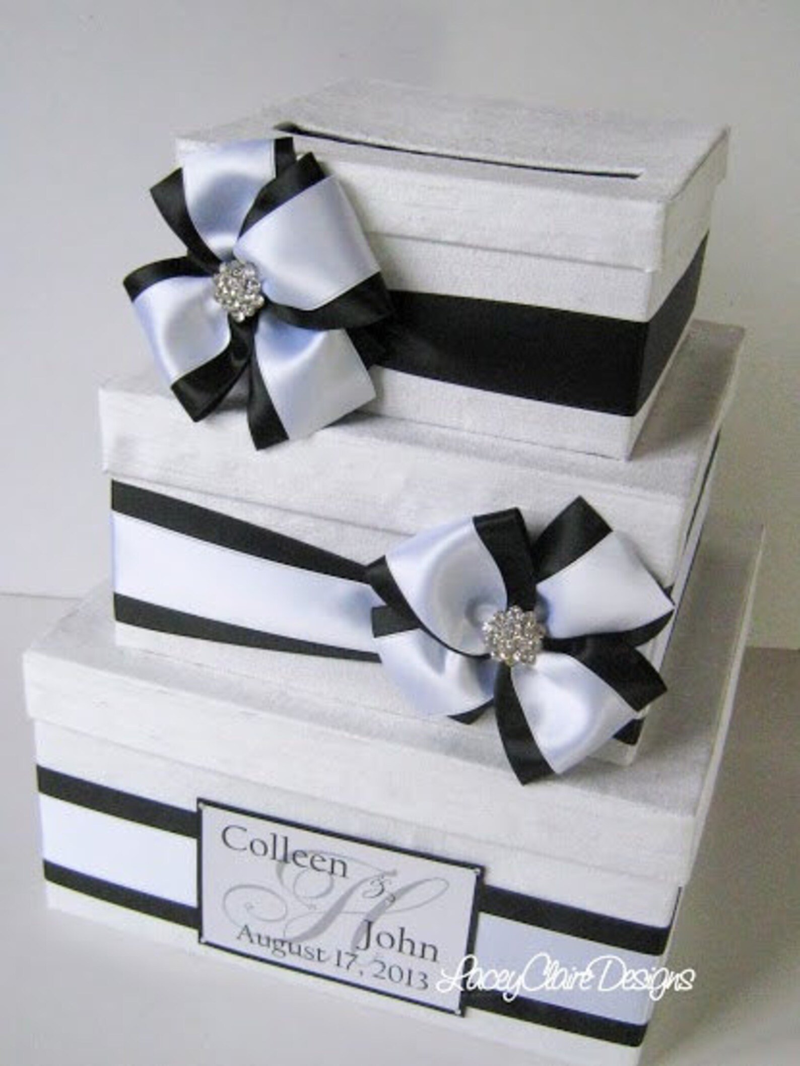 Wedding Gift Card Money Box Black and White Wedding Box | Etsy