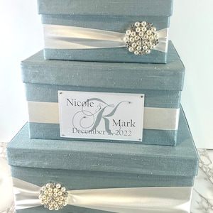 Wedding Card Box French Blue Card Box Holder Money Box - Etsy