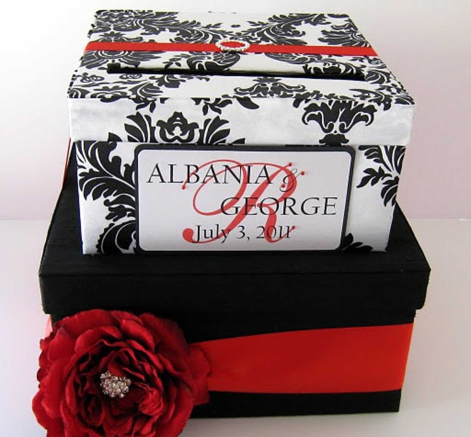 Custom Wedding Card Box Damask Card Box - Etsy