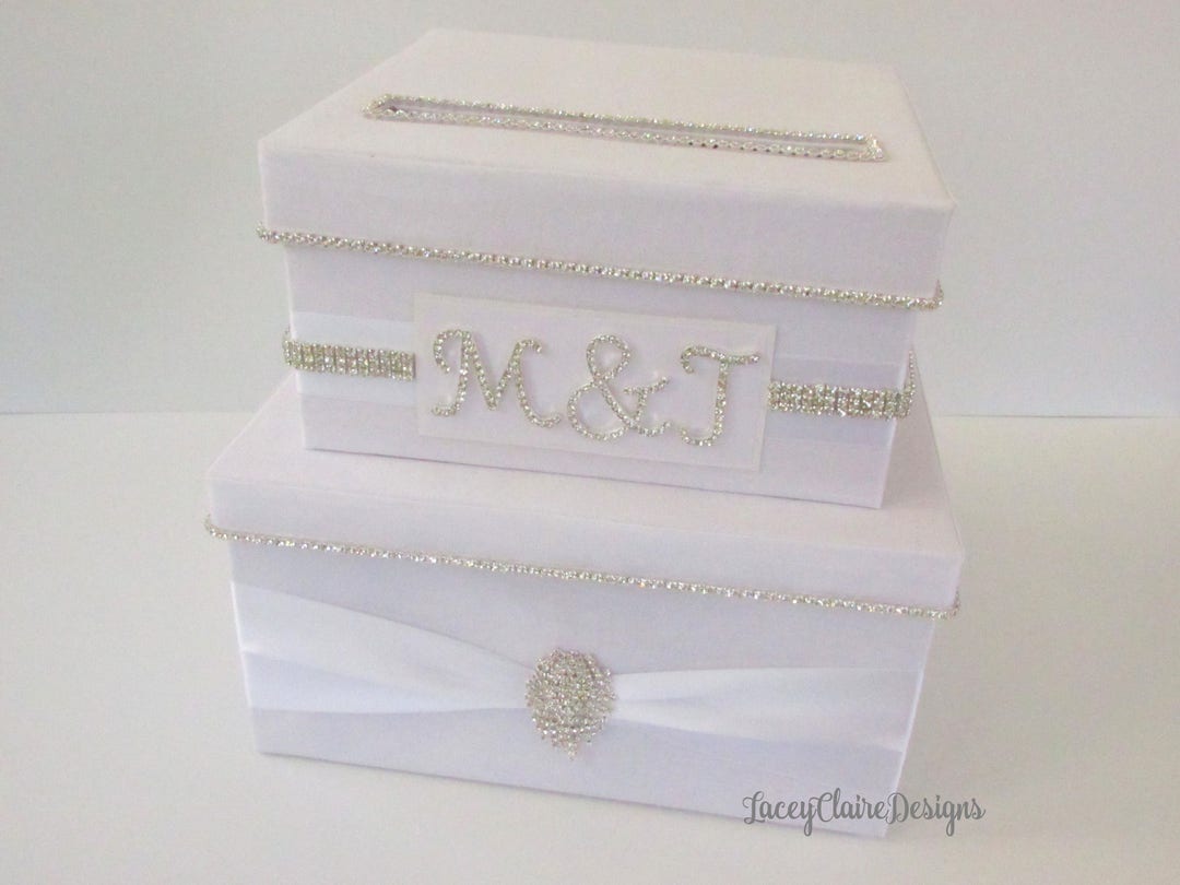 Wedding Card Box, Bling Card Box, Rhinestone Money Holder, Wedding Gift ...