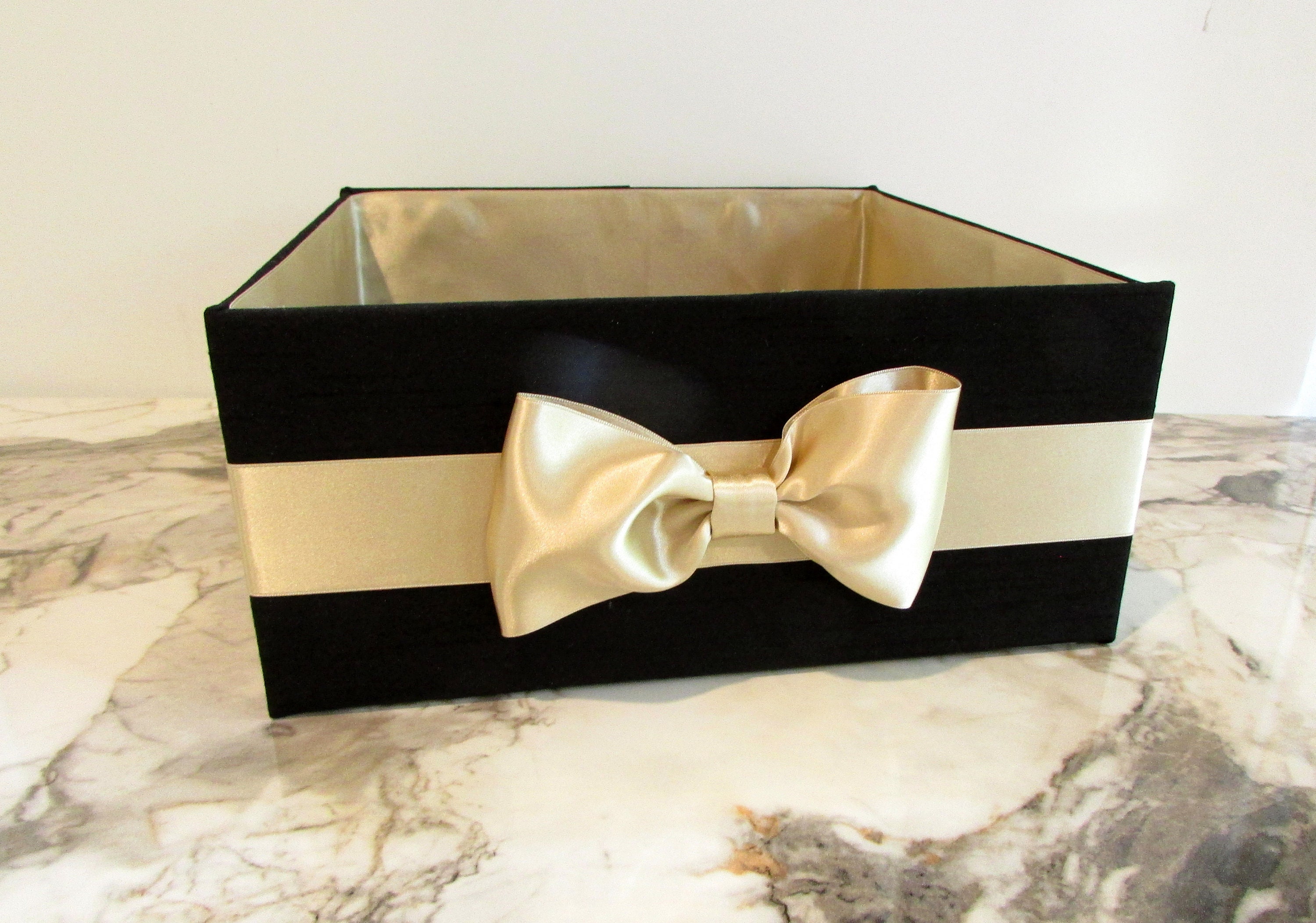 Wedding Toiletries Box, Bathroom Basket, Black Tie, Container for ...