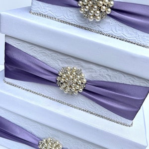 Lilac Wedding Card Box, Bling Card Box, Bridal Card Box, Lace Card Box ...