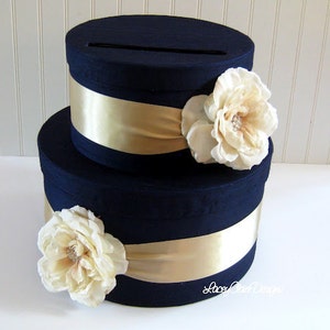 Navy Wedding Card Box, Gift Card Box, Wedding Money Box, Card Holder ...