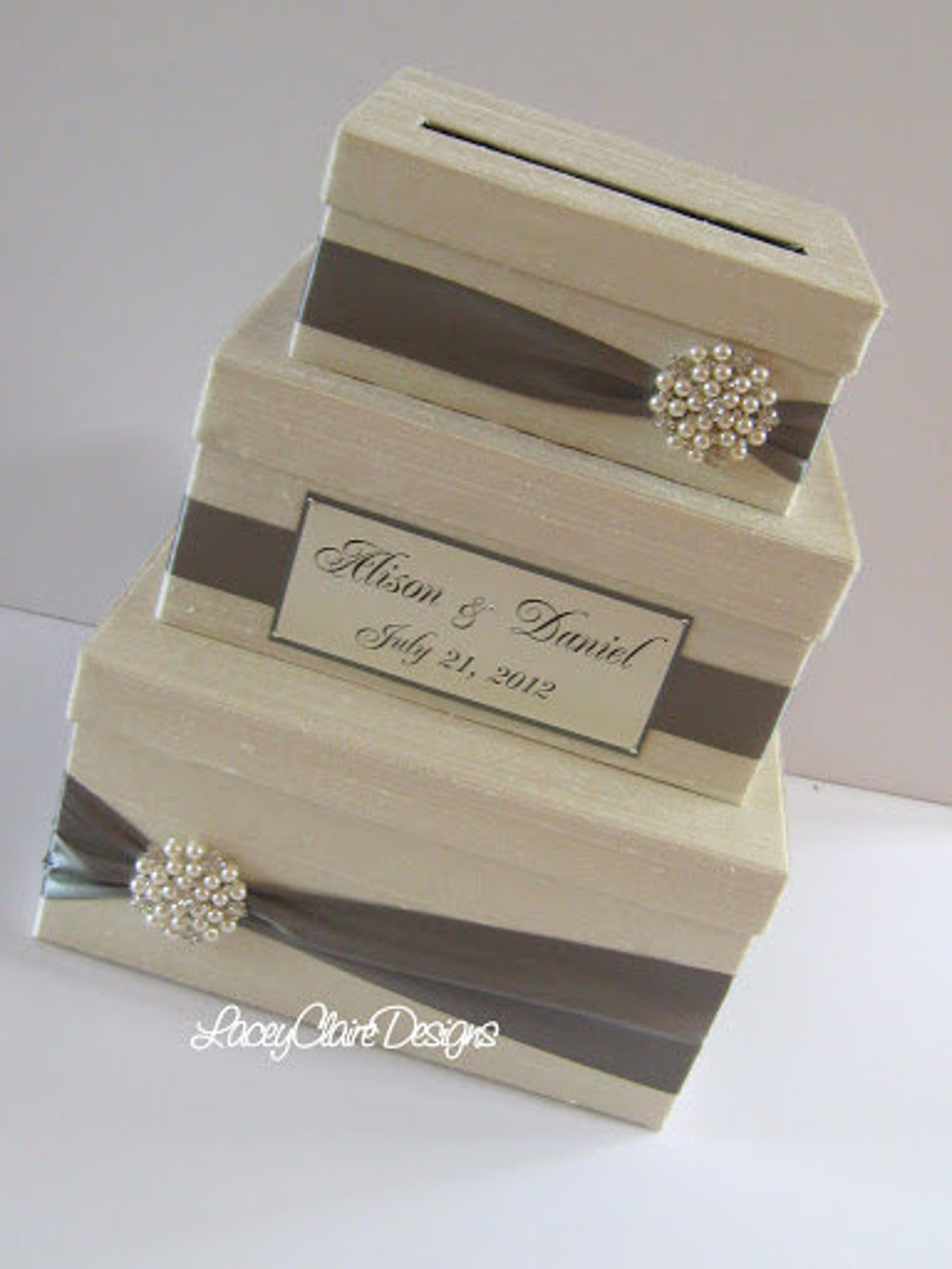 Wedding Gift Box Card Box Wedding Money Holder Black and | Etsy