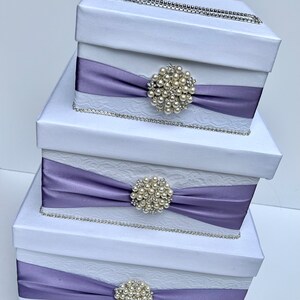 Lilac Wedding Card Box, Bling Card Box, Bridal Card Box, Lace Card Box ...