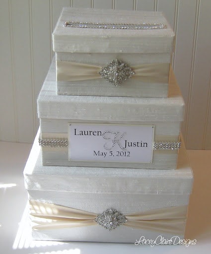 Wedding Gift Box Card Box for Wedding Ivory and Champagne | Etsy