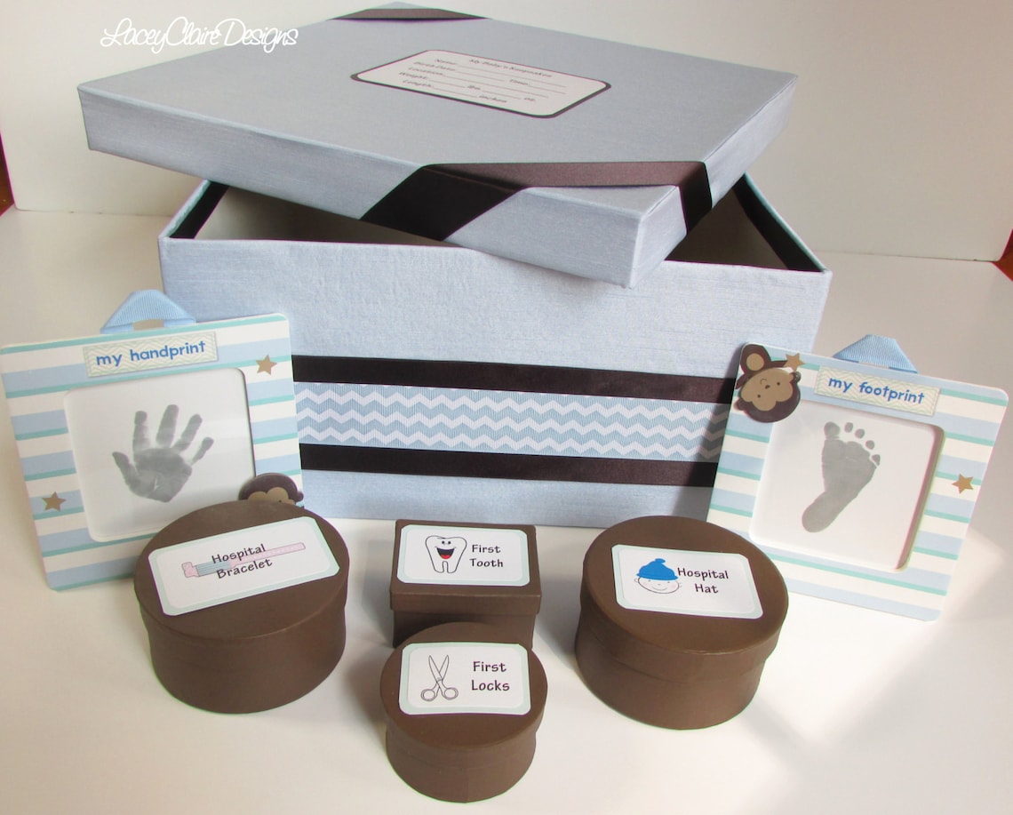 Baby Keepsake Box, Baby Shower Box, Infant Memory Box, Baby Gift ...