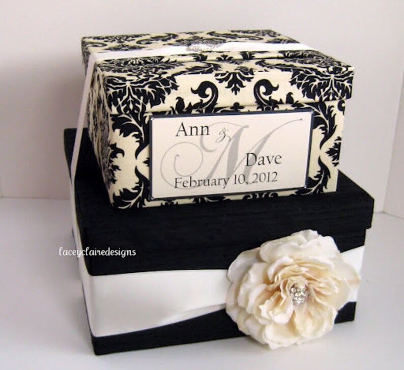 Wedding Money Box, Wedding Card Box, Damask Card Box, Box for Cards ...
