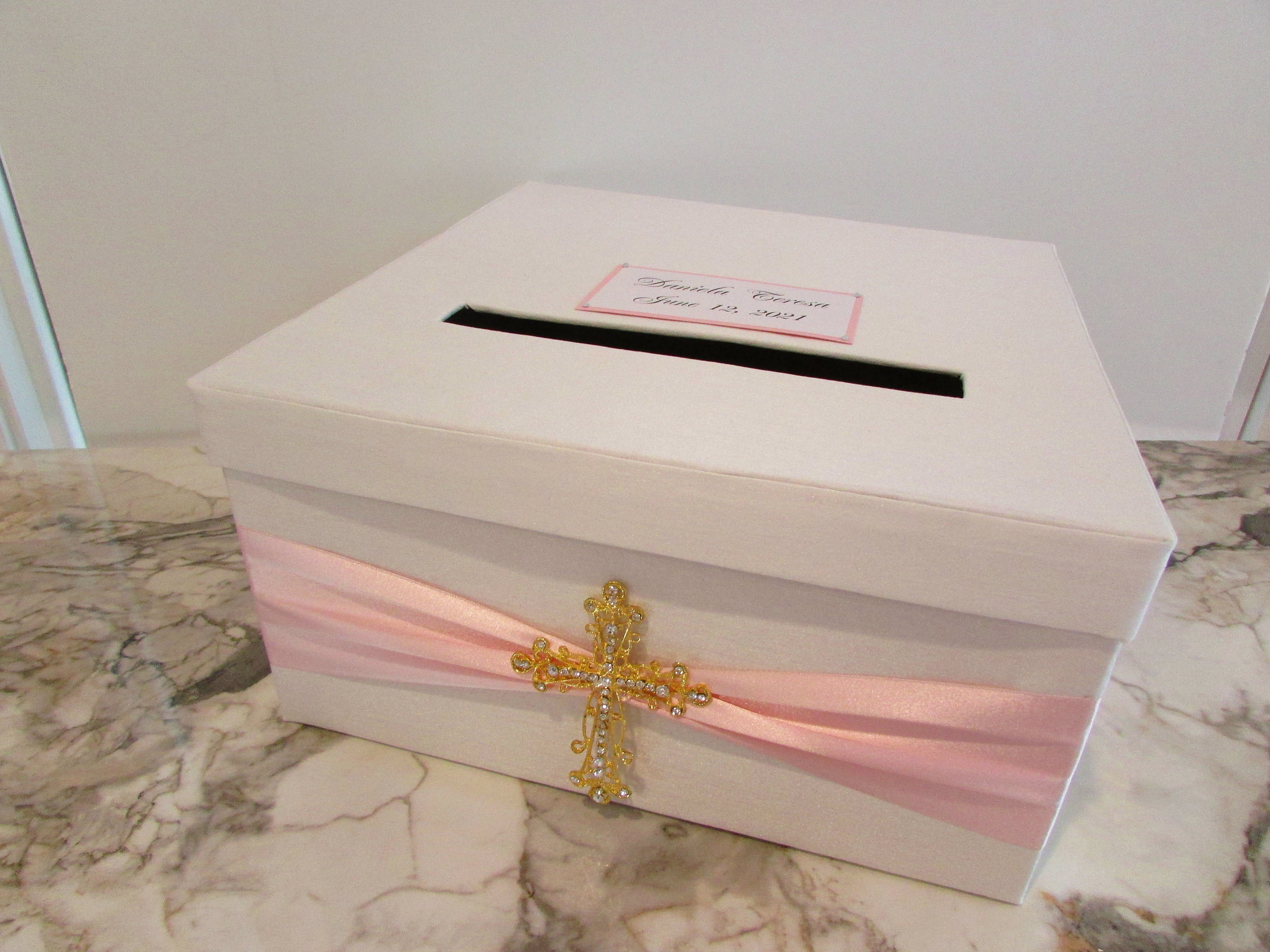 Communion Card Box, Money Holder, Baptism Card Box, Christening Card ...