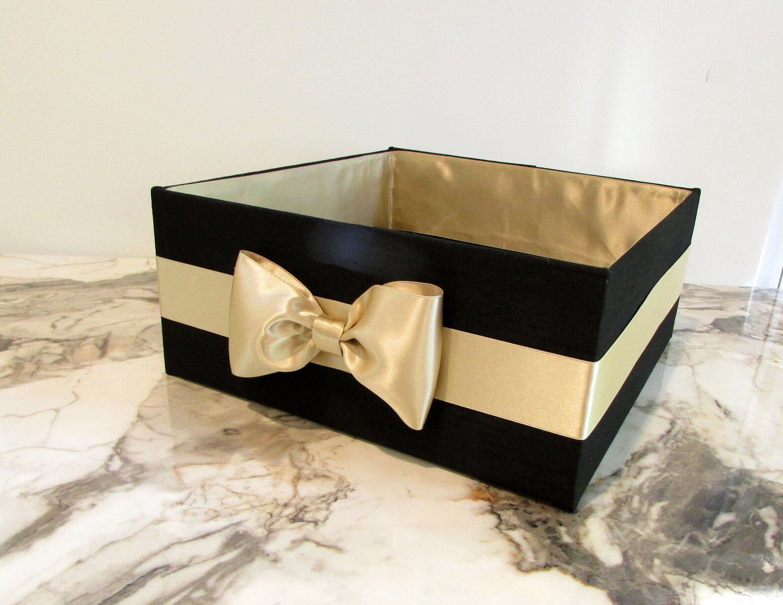 Wedding Toiletries Box, Bathroom Basket, Black Tie, Container for ...
