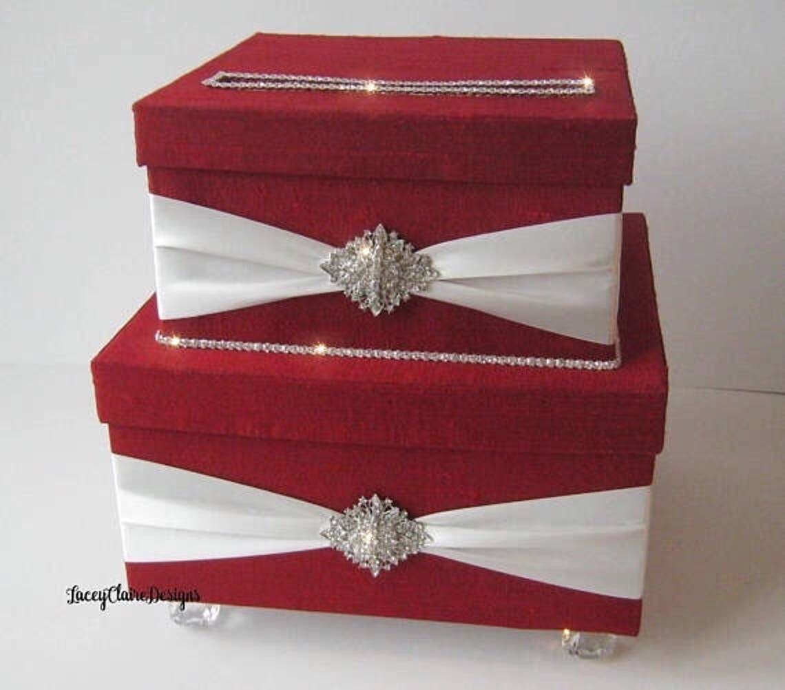 Wedding Card Box Envelope Box Reception Card Holder Red and - Etsy