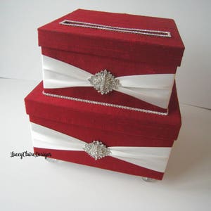 Wedding Card Box, Envelope Box, Reception Card Holder, Red and White ...