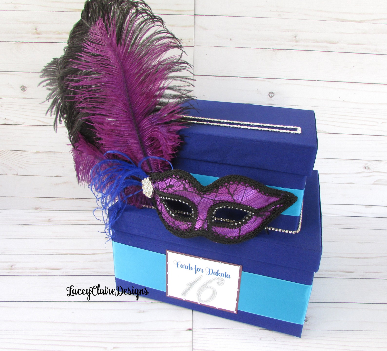 Masquerade Card Box Sweet 16 Card Box Card Box Masquerade - Etsy