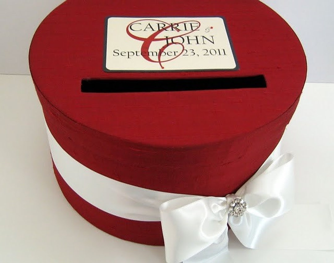 Red Wedding Card Box, Custom Card Holder, Box for Cards, Wedding Money ...