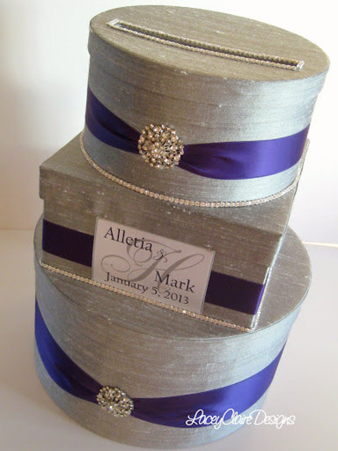 Wedding Gift Box, Bling Card Box, Rhinestone Money Holder Custom Made ...