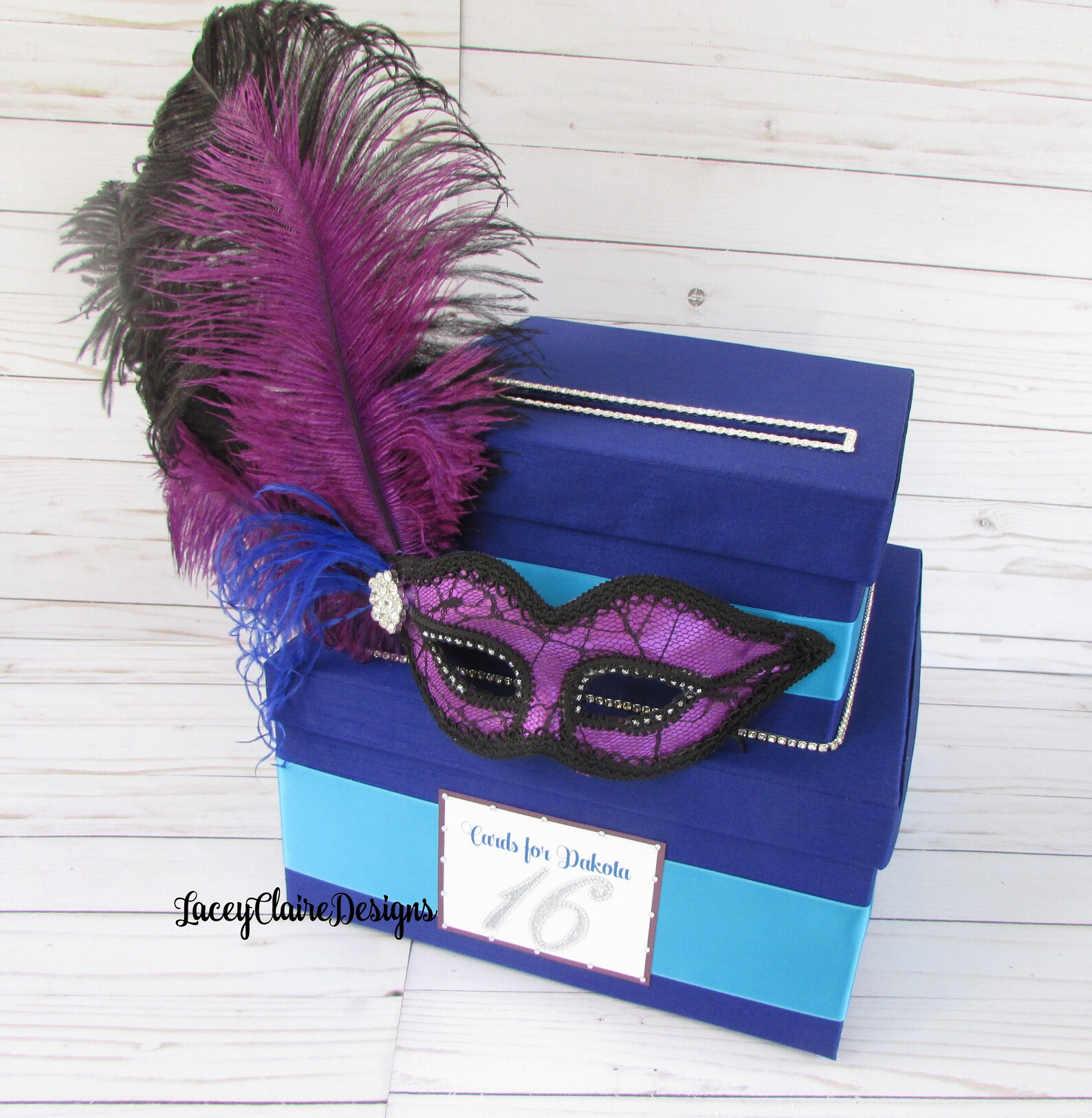 Masquerade Card Box Sweet 16 Card Box Card Box Masquerade - Etsy
