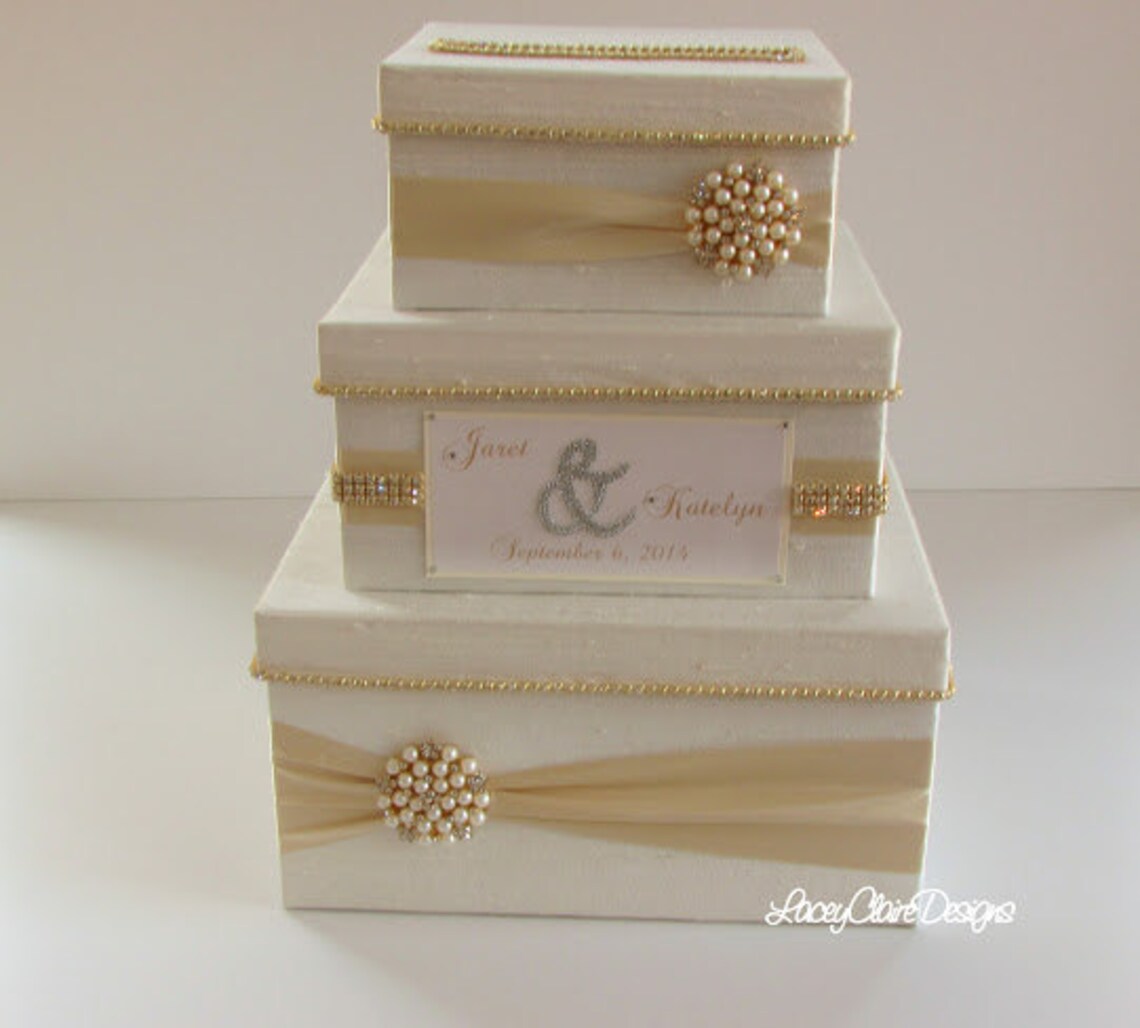 Wedding Card Box, Bling Card Box, Rhinestone Money Holder, Unique ...
