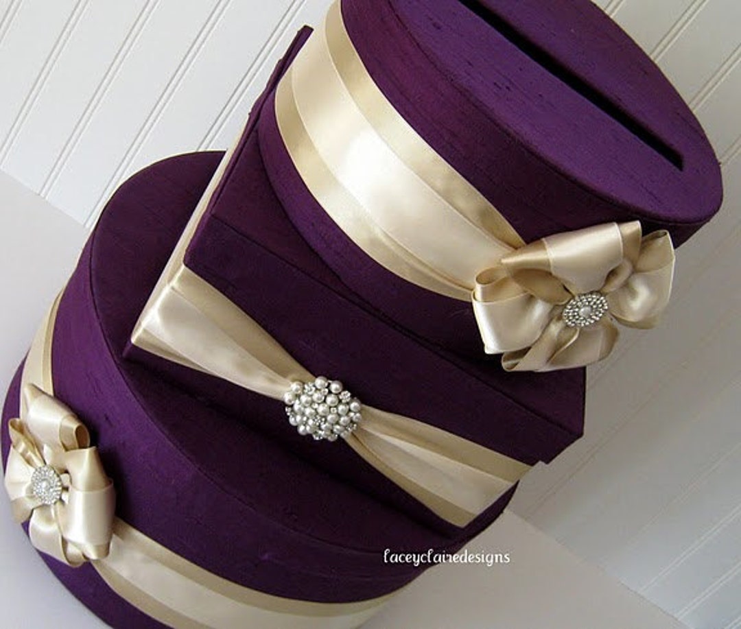 Purple Wedding Card Box, Box for Cards, Cards Holder, Envelope Box ...