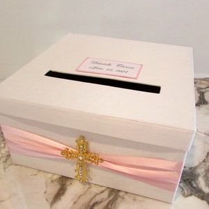 Communion Card Box, Money Holder, Baptism Card Box, Christening Card ...