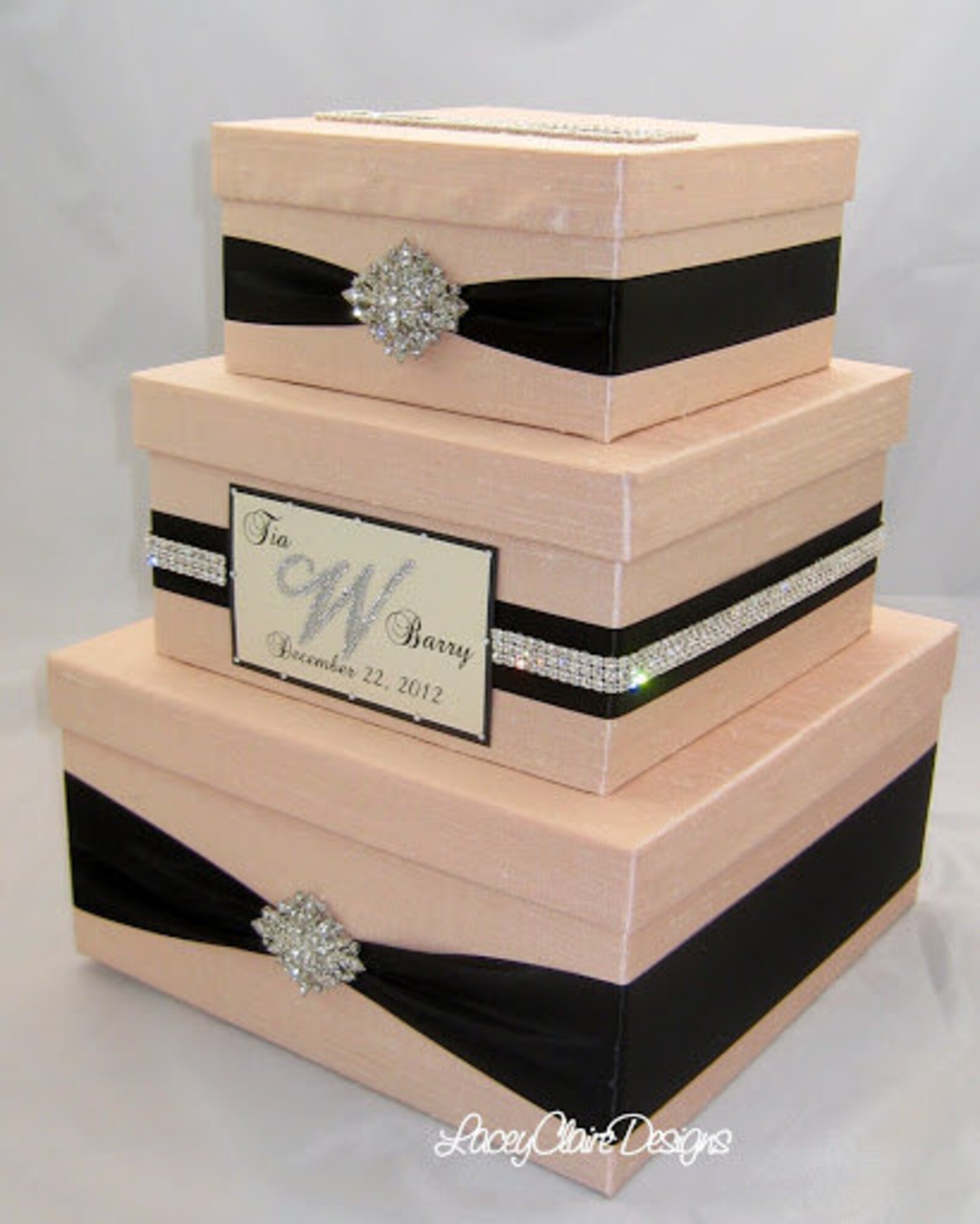 Wedding Gift Box Bling Card Box Blush Pink Wedding Box - Etsy