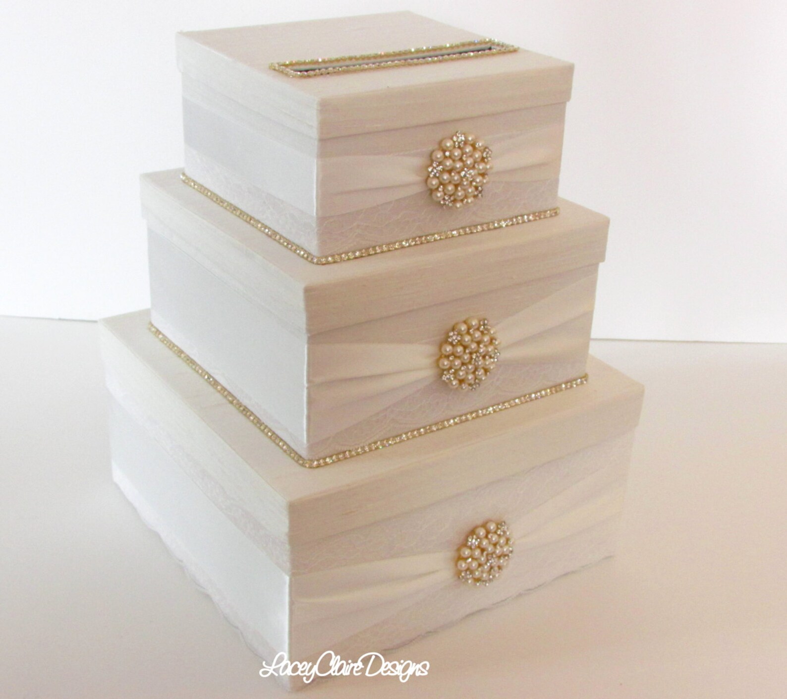 Wedding Card Box Bling Card Box Lace Card Box Rhinestone - Etsy