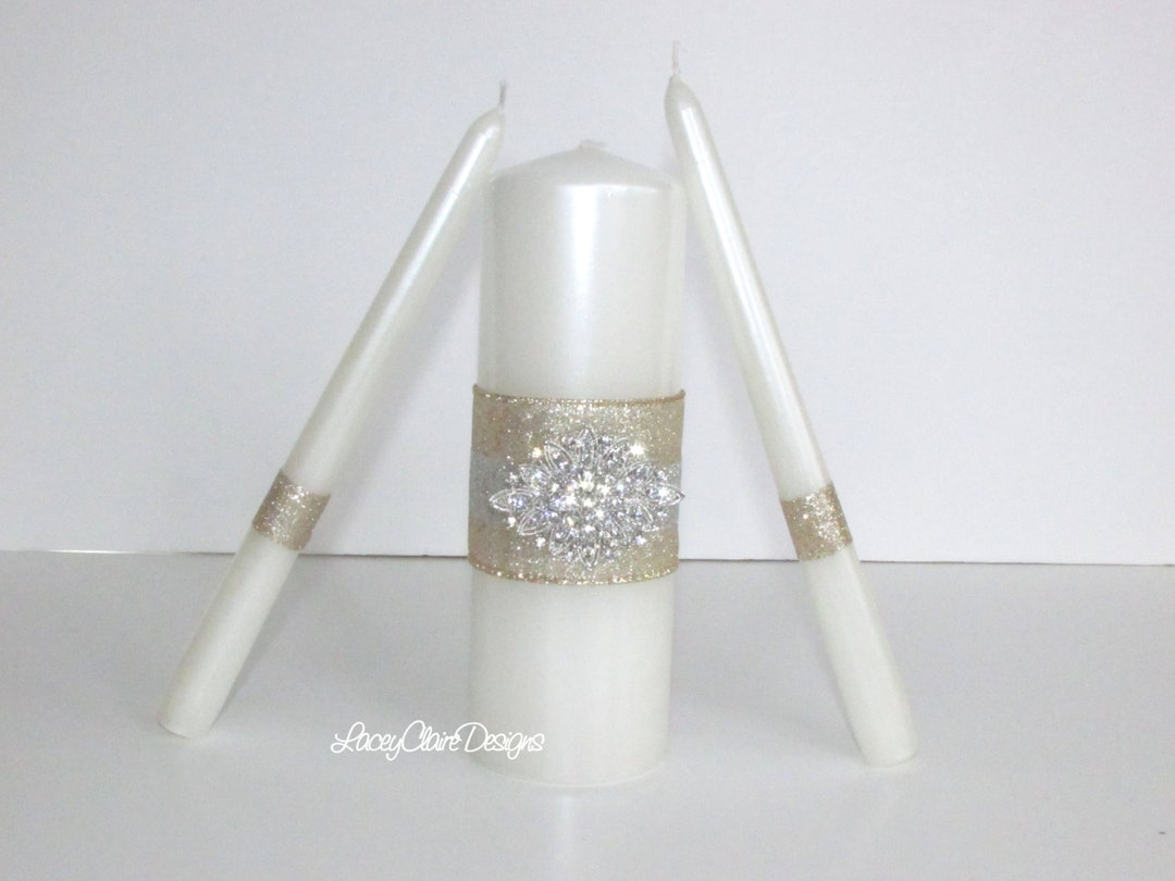 Glitter Unity Candles, Wedding Unity Candle Ceremony, Unity Candles Set ...