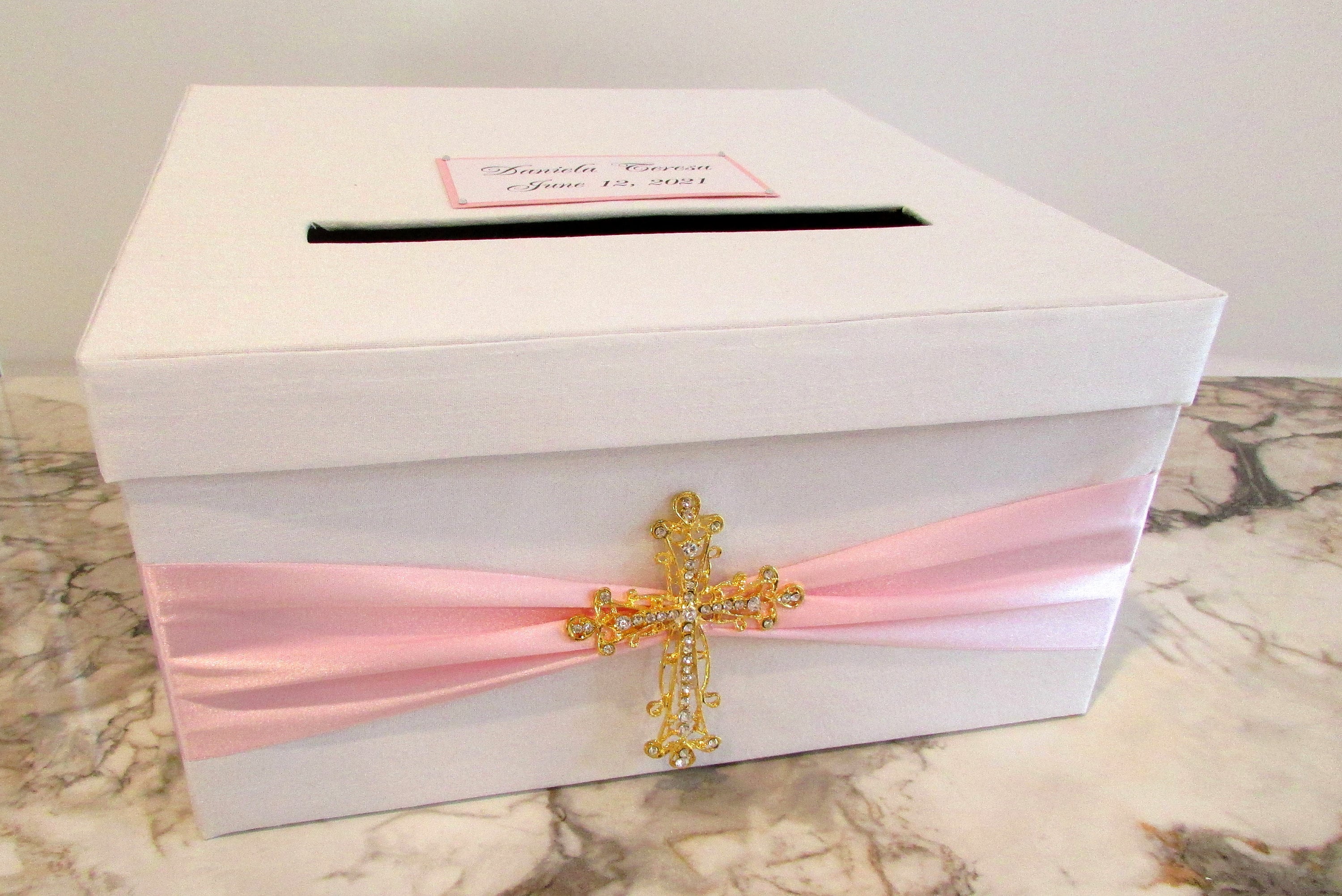 Communion Card Box, Money Holder, Baptism Card Box, Christening Card ...