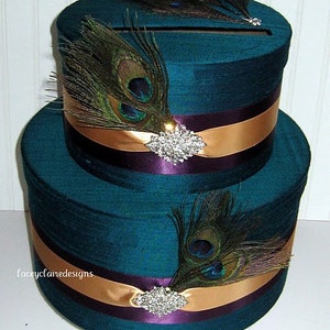 Wedding Card Box, Money Card Box Peacock Card Box Custom Made, Peacock ...