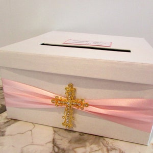 Communion Card Box, Money Holder, Baptism Card Box, Christening Card ...