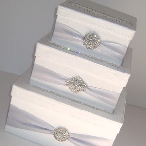 White Card Box, Wedding Card Holder, Card Holder, Card Box With Slot ...