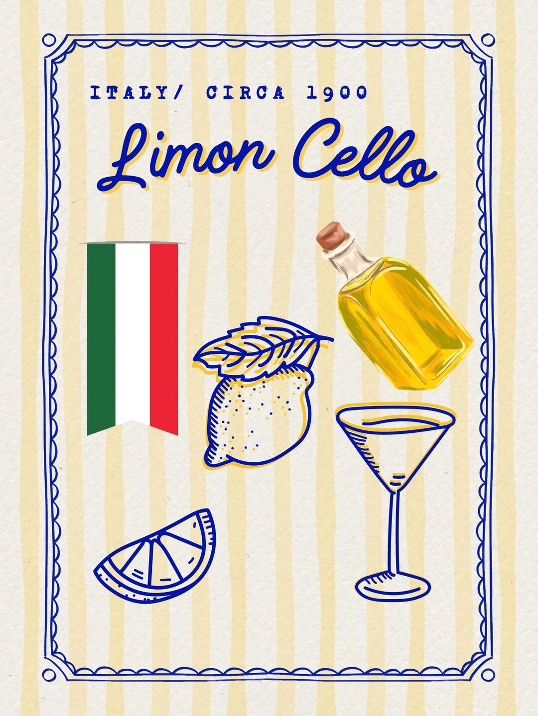 Limon Cello Digital Poster - Etsy