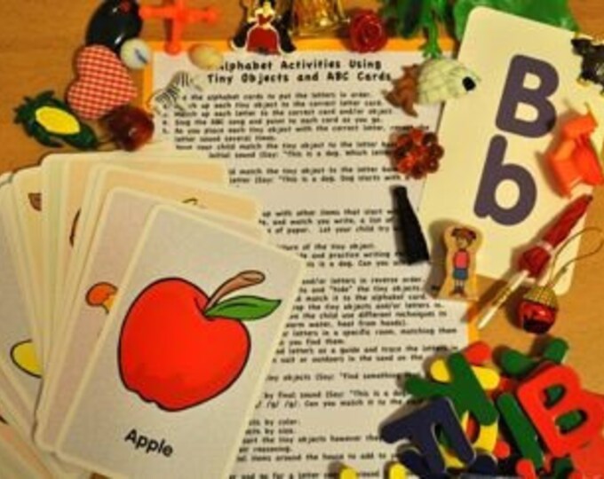 Alphabet Kit With 26 Tiny Objects, Alphabet Cards and Letters - Etsy