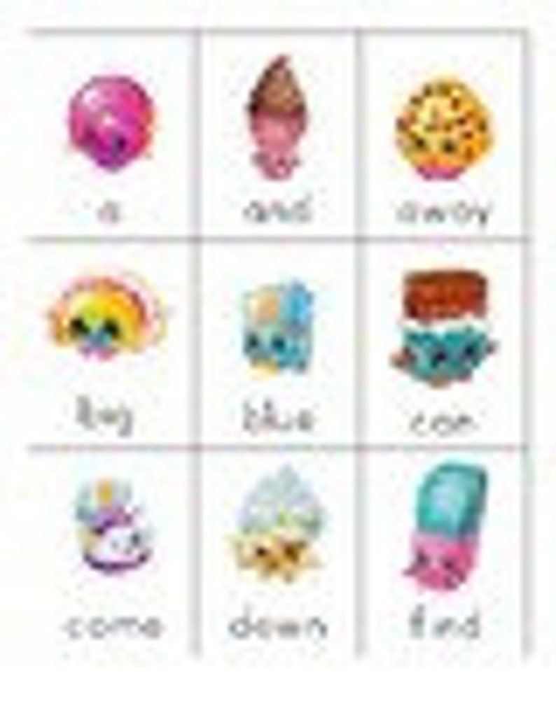 Shopkins Themed Sight Word Card Games - Dolch Sight Words - Etsy