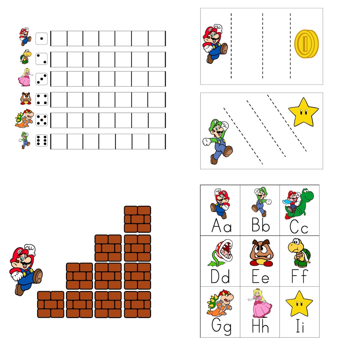 Super Mario Preschool Learning Pack - Etsy