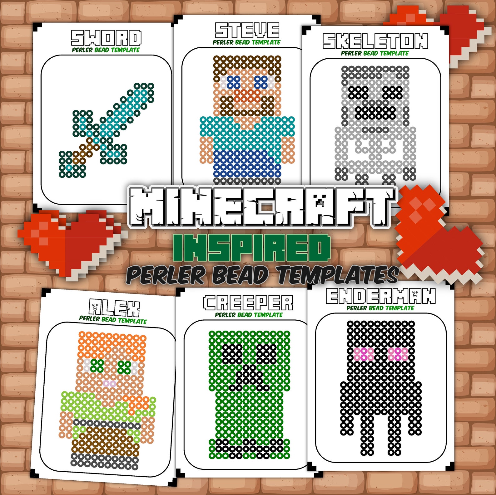 Minecraft Perler Bead Designs - Etsy