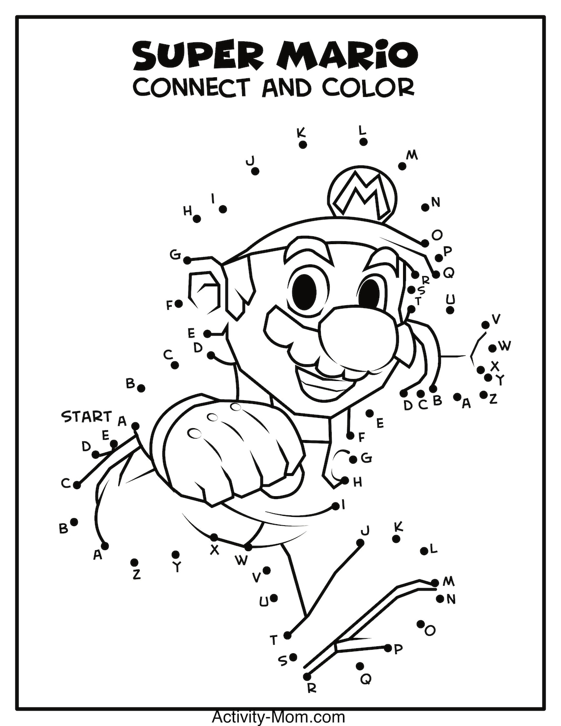 Super Mario Alphabet Dot to Dot Pages - Etsy