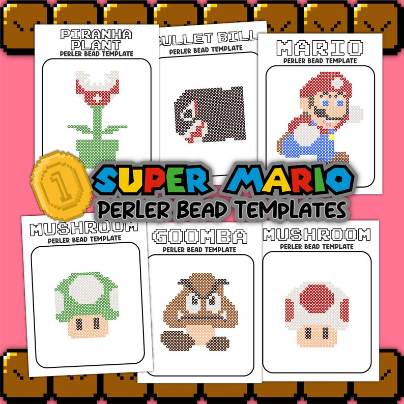 Super Mario Perler Bead Designs - Etsy