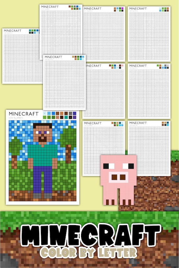 Minecraft Color by Letter Pages - Etsy