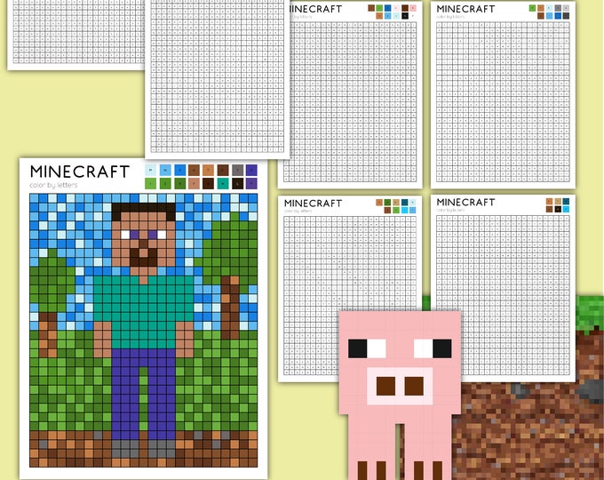 Minecraft Color by Letter Pages - Etsy