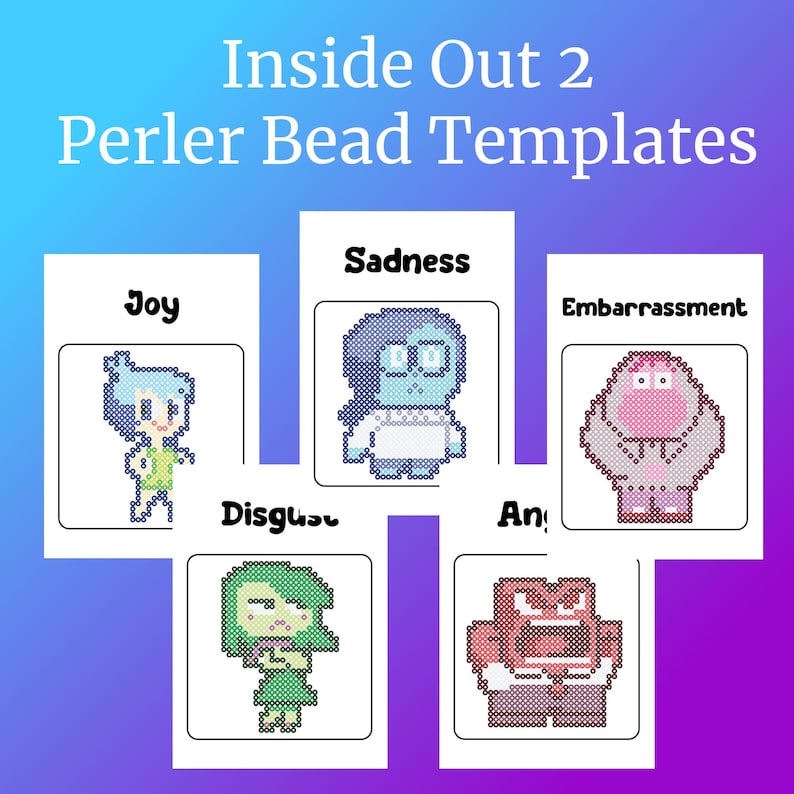 Inside Out 2 Perler Bead Templates - Etsy