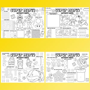 Super Mario Activity Mats - Etsy