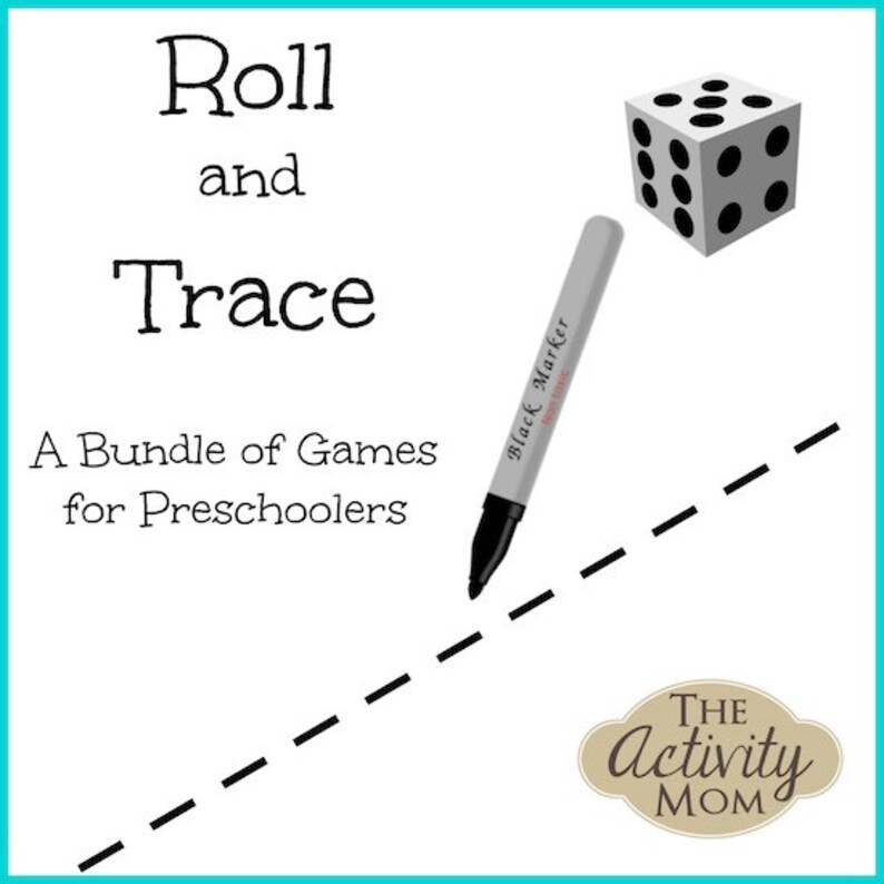 Roll and Trace Preschool Games Pack - Etsy