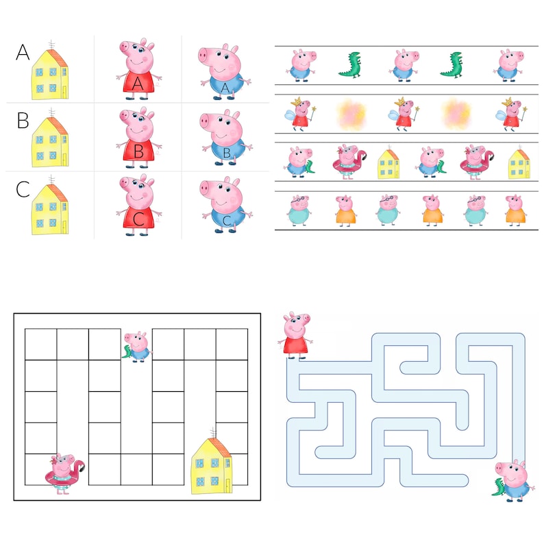 Peppa Pig Preschool Learning Activities - Etsy