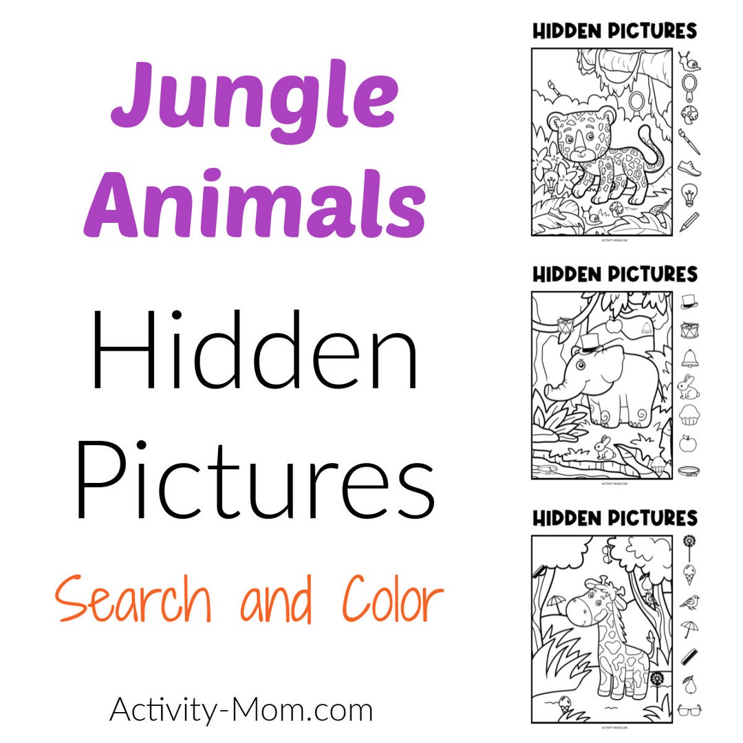 Jungle Animal Hidden Pictures - Etsy