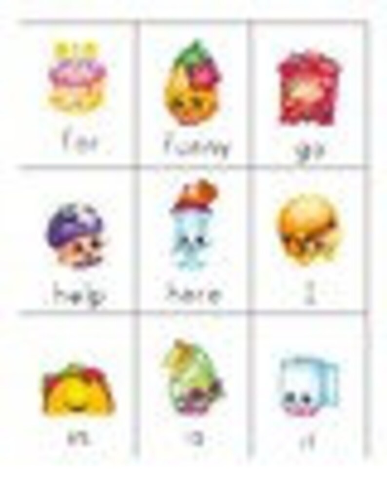 Shopkins Themed Sight Word Card Games - Dolch Sight Words - Etsy