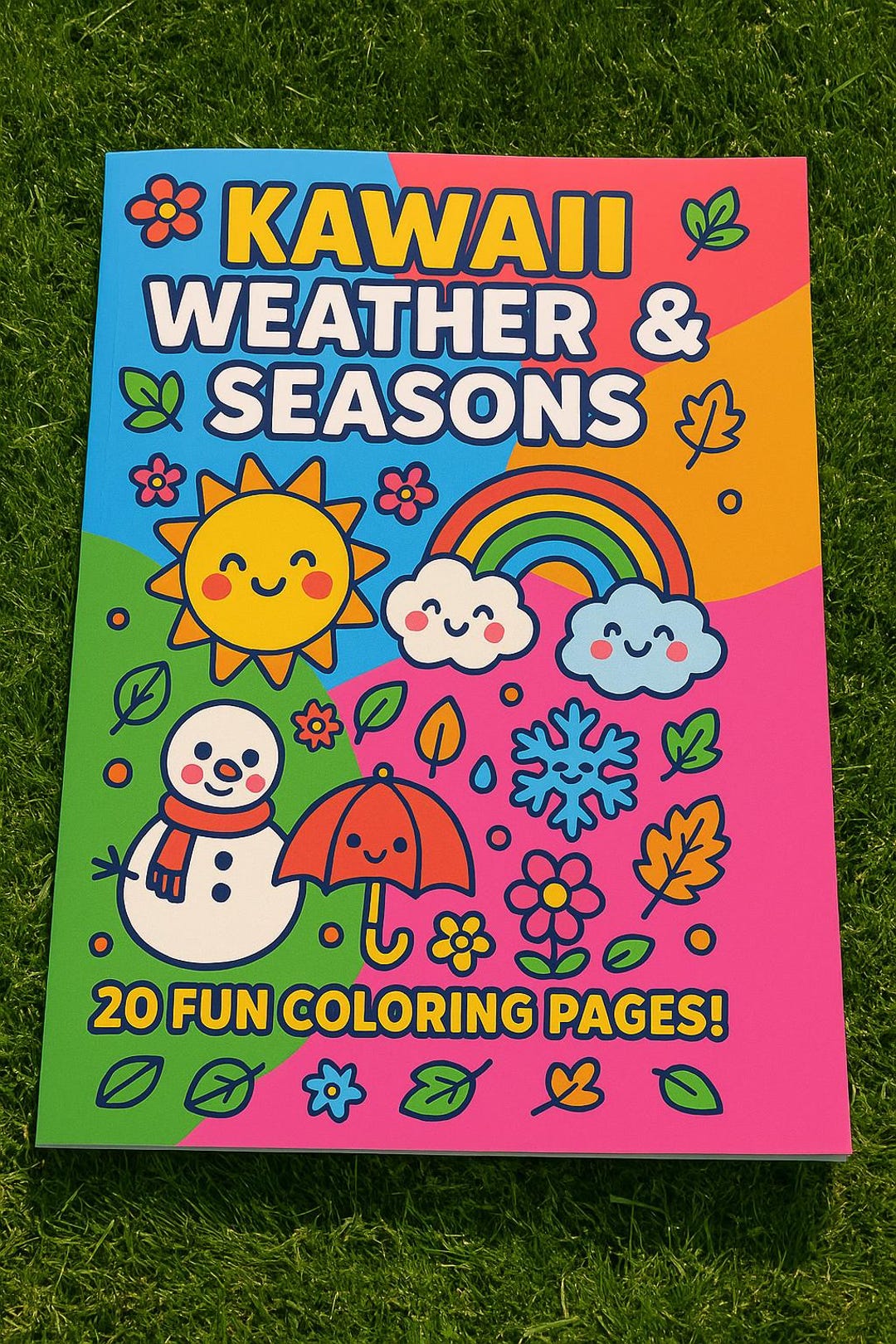 Kawaii Weather & Seasons Coloring Book for Kids – 20 Cute Printable ...