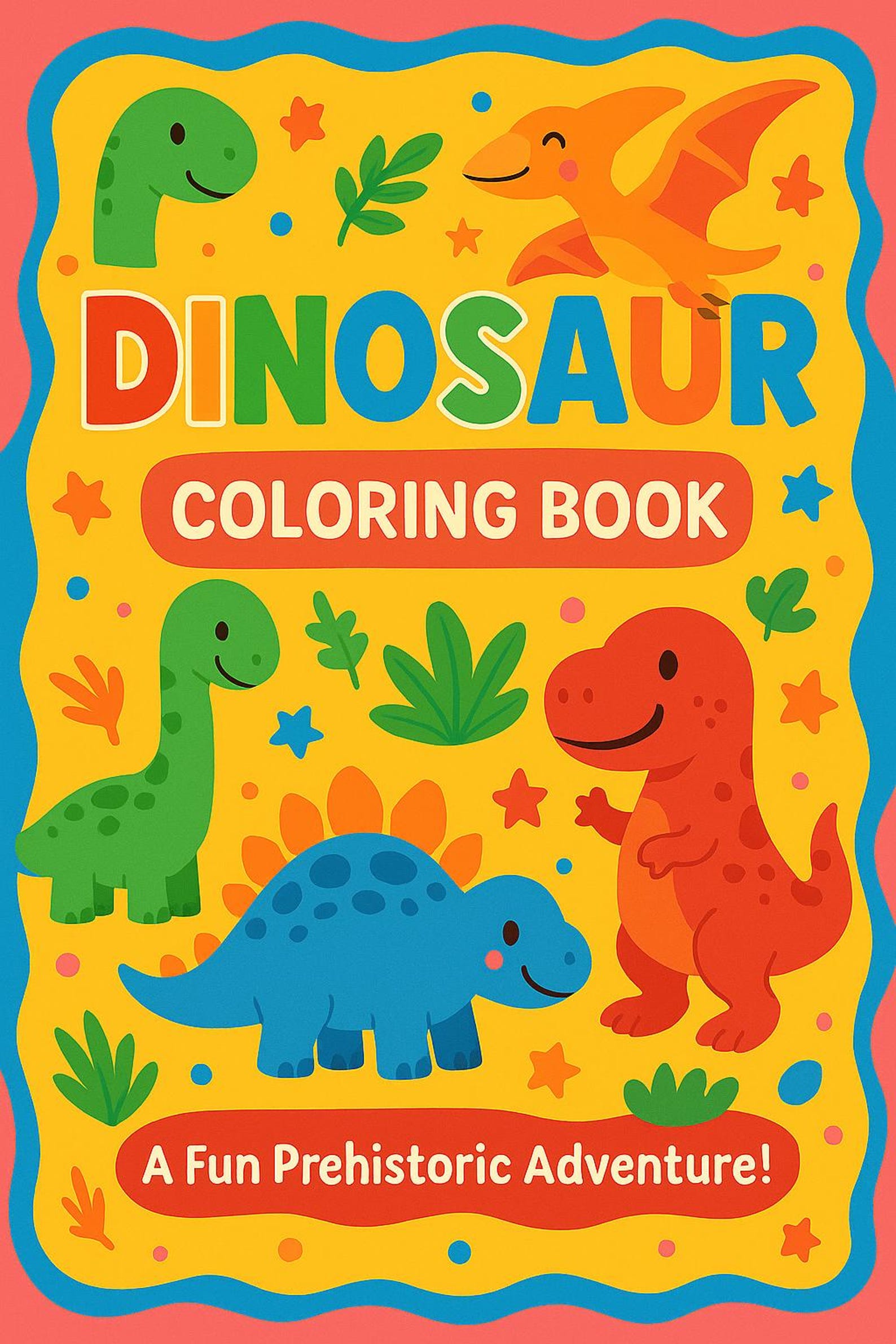 Dinosaur Coloring Book for Kids | Printable PDF | Cute Dino Pages | Fun ...