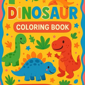 Dinosaur Coloring Book for Kids | Printable PDF | Cute Dino Pages | Fun ...