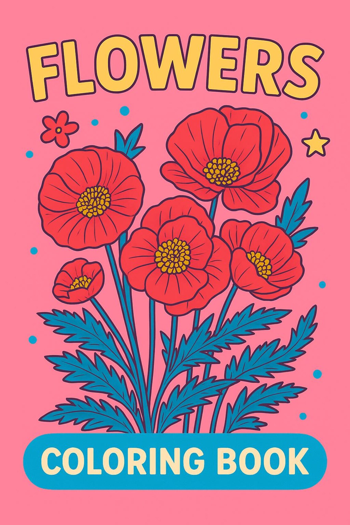 Printable Flowers Coloring Book | 45 Pages | Bold Floral Designs for ...